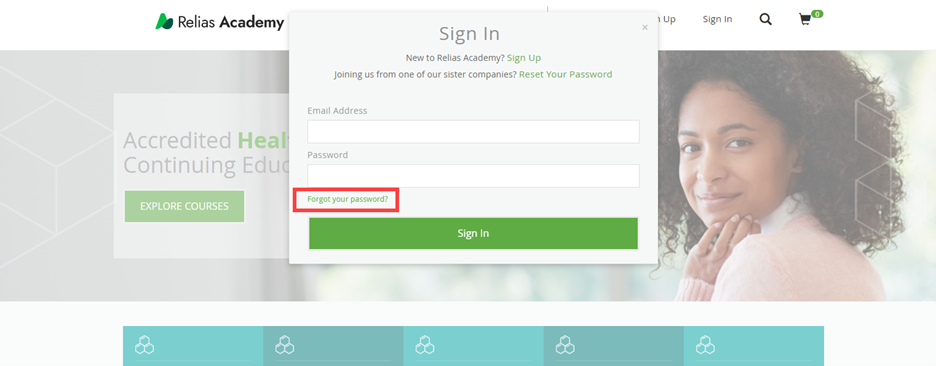 Password Reset and Change on Relias Academy
