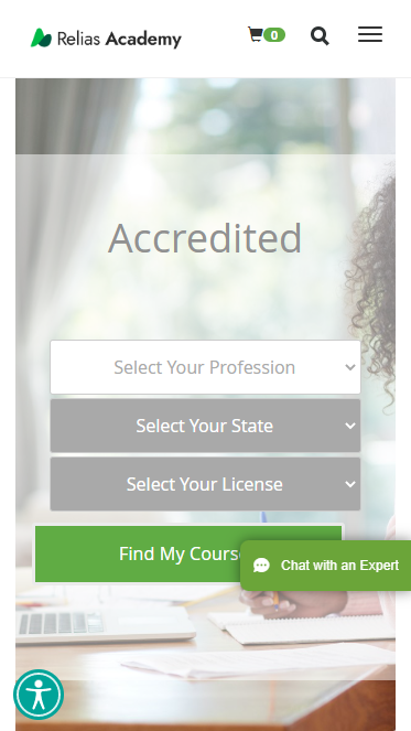 Relias Academy Account Navigation on a Mobile Device