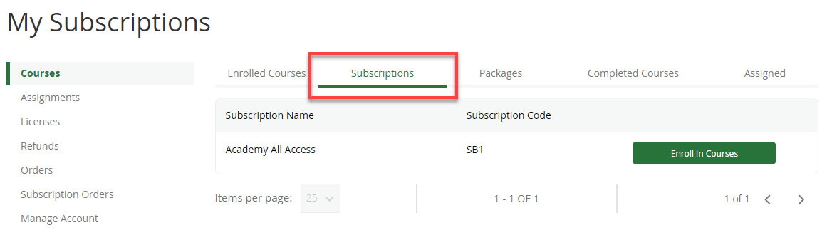 Using Academy All Access to Enroll in Courses