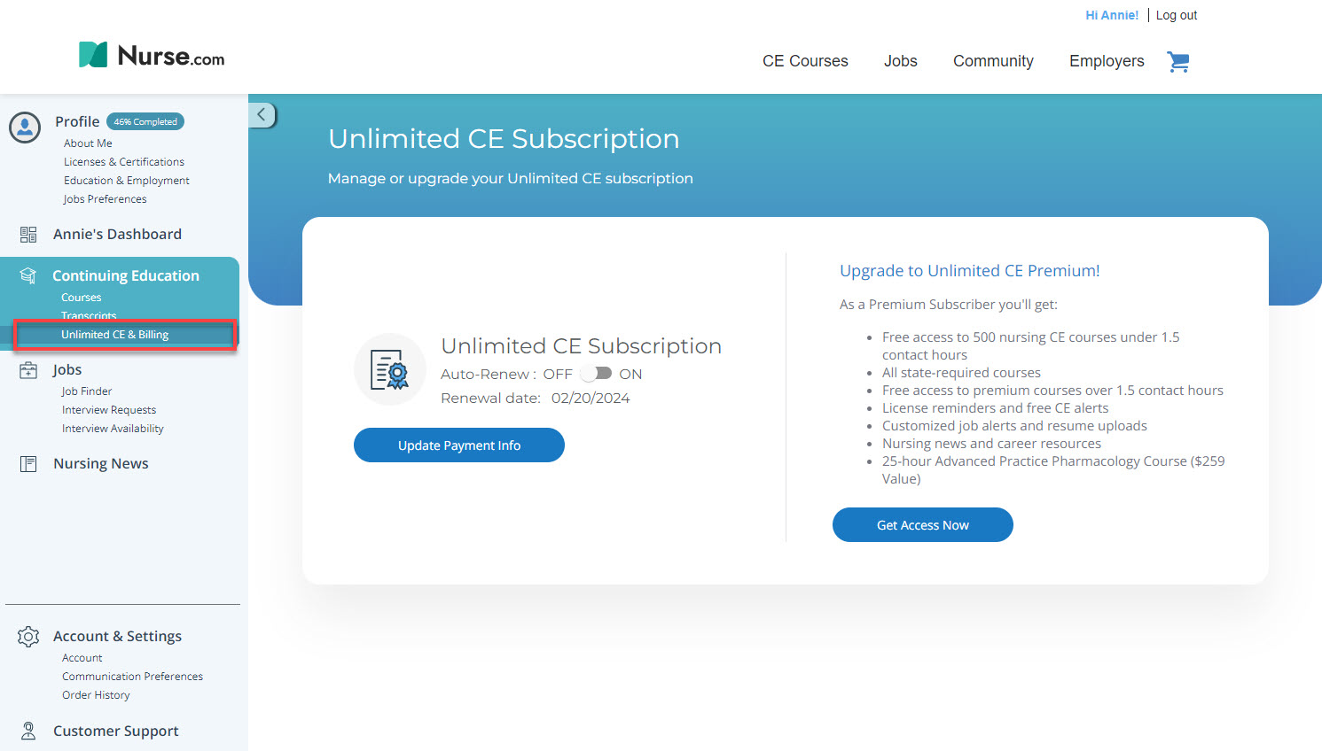 Updating Your Credit Card Information