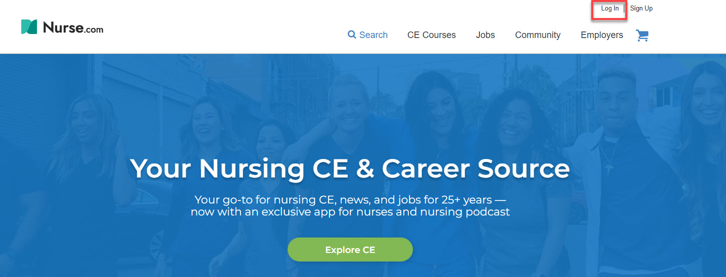 Logging Into Nurse.com