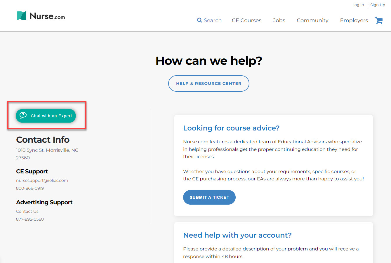 Logging Into Nurse.com