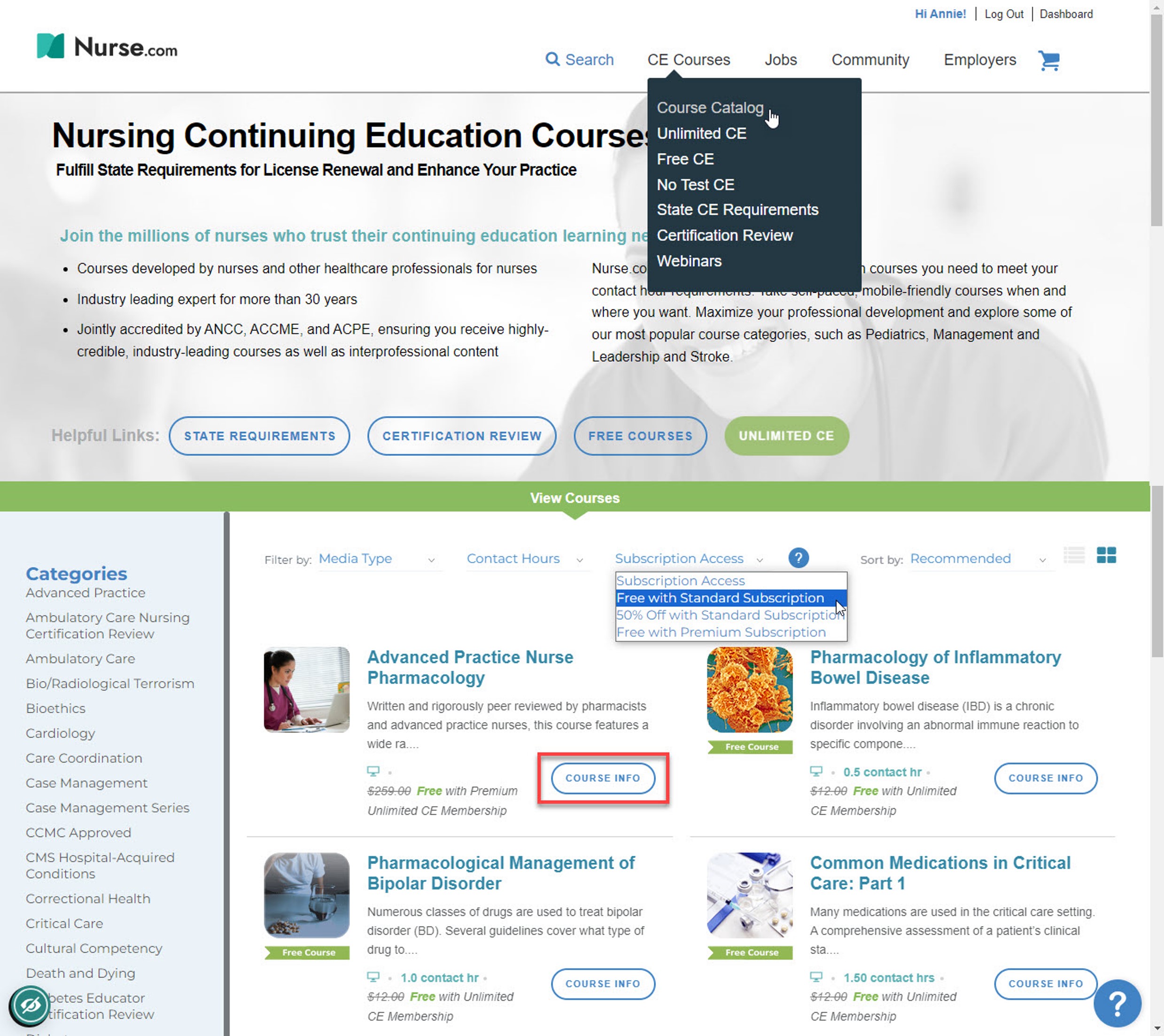 Adding and Starting Courses With The Unlimited CE Subscription